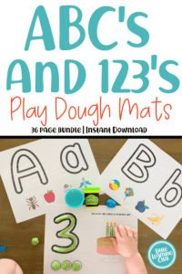 Alphabet and Counting Play Dough Mats for Toddlers - Little Learning Club