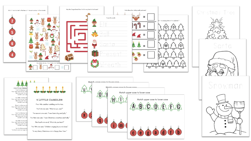 Free Christmas Activity Bundle for Preschoolers - Little Learning Club